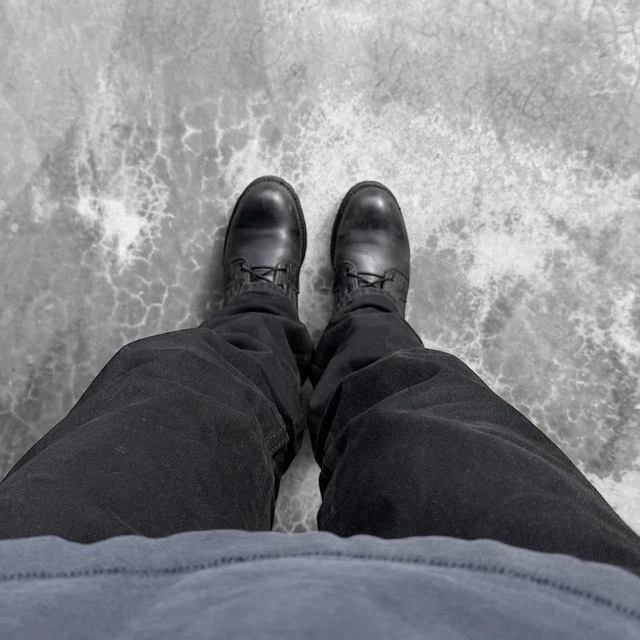 VINTAGE BLACK LEATHER Vibram sole chunky combat lace up moon boots 9 £ ...