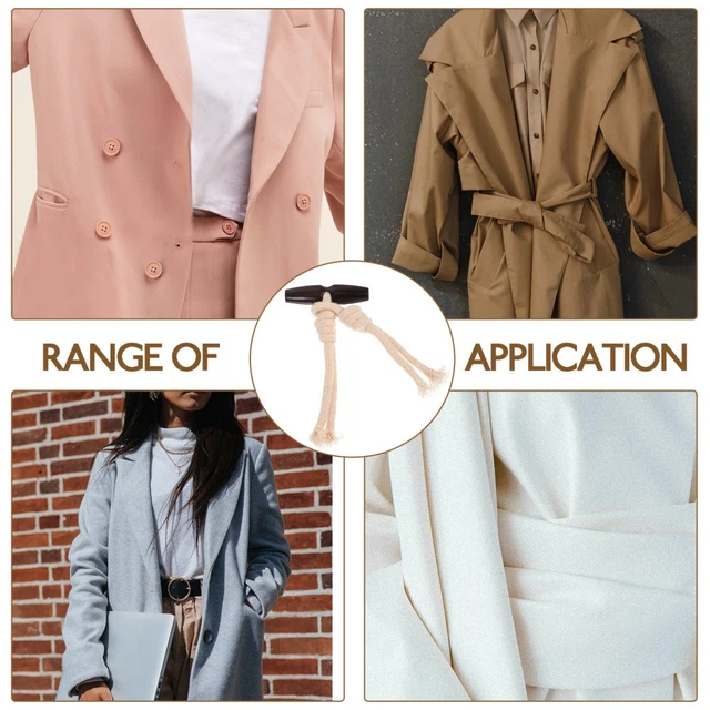 10 PAIRS CLOTHING Toggle Button Buttons Wood Clothes Horn for Coats ...