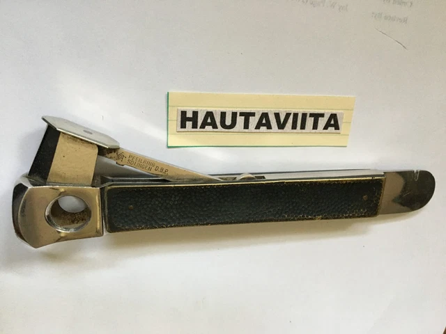 GERMAN CIGAR CUTTER WW2 PFEILRING SOLINGEN DBP V Cut Chrome 6" Nice ...