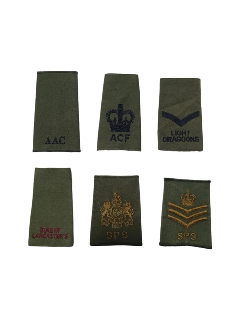 BRITISH ARMY OLIVE Green Rank Slide/ Epaulettes Military Uniform (Lot ...