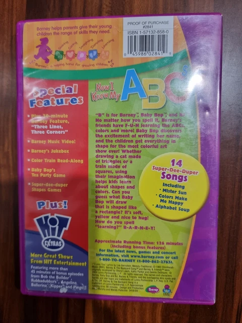 BARNEY NOW I Know MY ABCs DVD Region 1 NTSC EUR 19,89 - PicClick IT