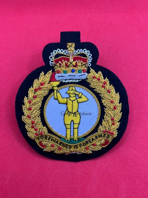 ROYAL OBSERVER CORPS Blazer Badge ROC Hand Embroidered Bullion Wire ...