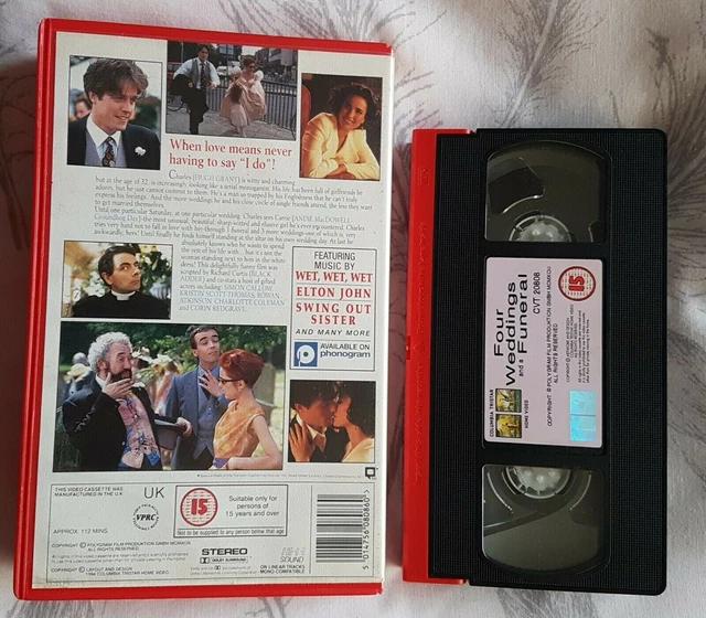 FOUR WEDDINGS AND A FUNERAL (VHS) BIG BOX - Hugh Grant + Andie ...
