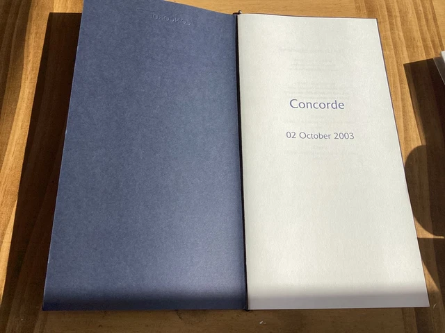 BRITISH AIRWAYS CONCORDE Special Flight Menu Toronto - JFK GBOAG 2/10 ...