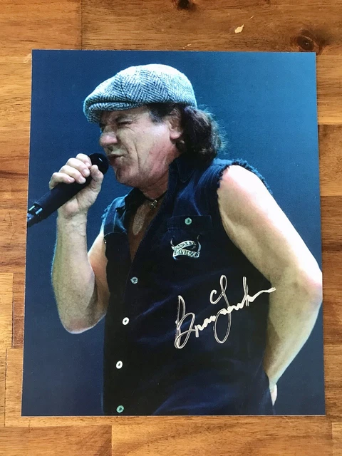 AC/DC BRIAN JOHNSON Genuine Signed Photo Original Autographed 8''x 10 ...