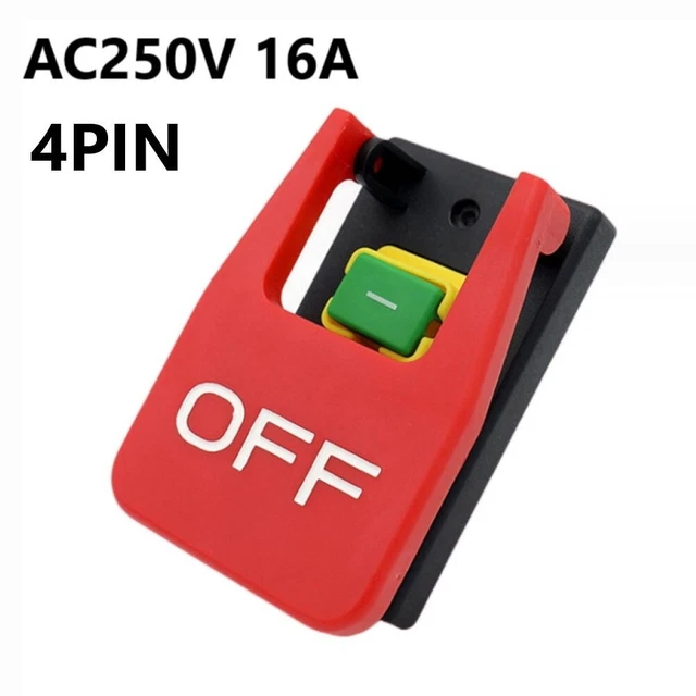 AC250V16A ELECTROMAGNETIC BUTTON Switch for Large Power Tools ...