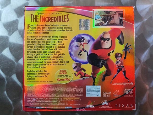 THE INCREDIBLES - Disney Pixar - VCD Video CD - Compact Disk - Genuine ...