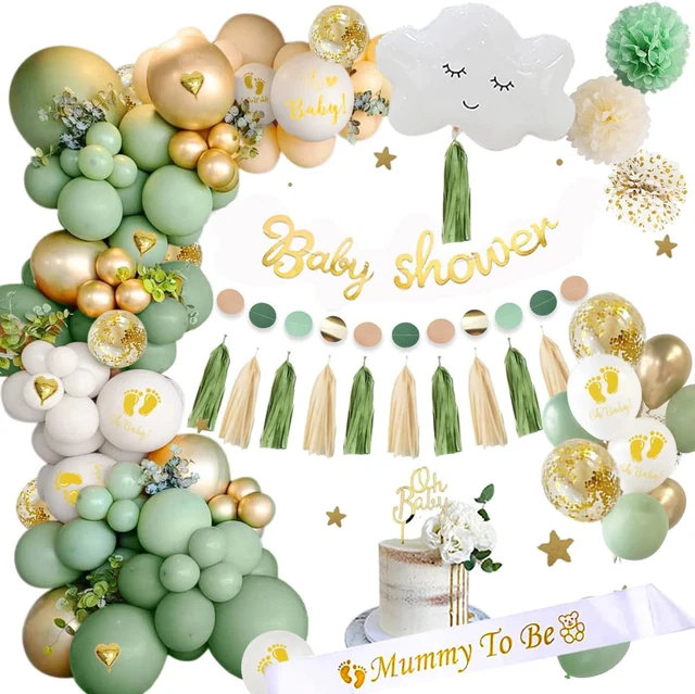 SAGE GREEN BABY Shower Decorations Neutral Baby Shower Balloons Set £20 ...