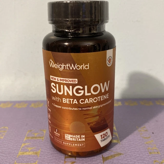 WEIGHTWORLD SUNGLOW KERATIN 120 Tablets Copper, Zinc & Iodine Tan ...