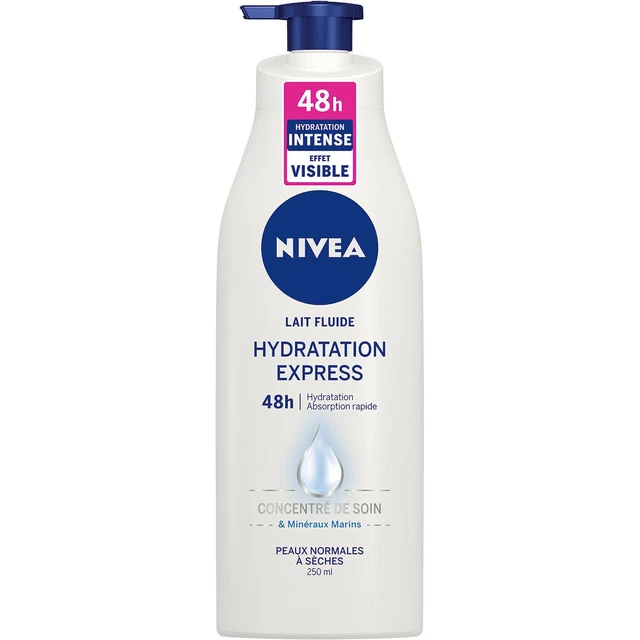 LOT DE 6 - NIVEA - Lait Fluide Hydratation Express 48h peaux normales à ...