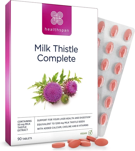NATURAL MILK THISTLE Supplement - 90 Tablets for Liver & Digestive ...