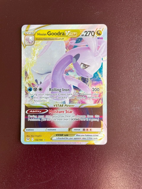HISUIAN GOODRA VSTAR - 136/196 Ultra Rare Lost Origin NM Pokemon TCG ...