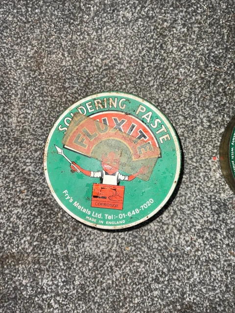 VINTAGE SOLDERING PASTE FLUXITE 6 oz WITH CONTENTS,WORKSHOP,MANCAVE £7. ...