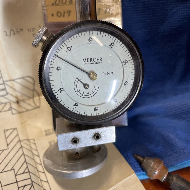 VINTAGE VTG MERLIN Injector Needle Lift Dial Gauge w/instructions and ...