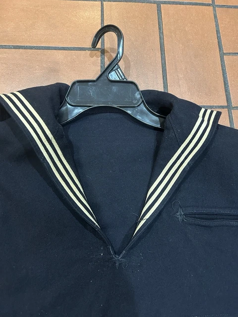 VINTAGE US NAVY Uniform Sailor Cracker Jack Jumper Blue Wool Top £44.55 ...