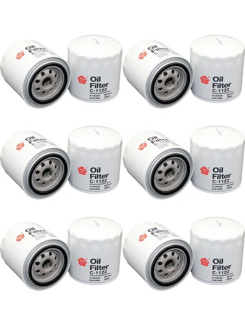 6 X SAKURA Spin-On Oil Filter C-1122 fits Nissan Navara 2.5 D40 dCi 4WD ...