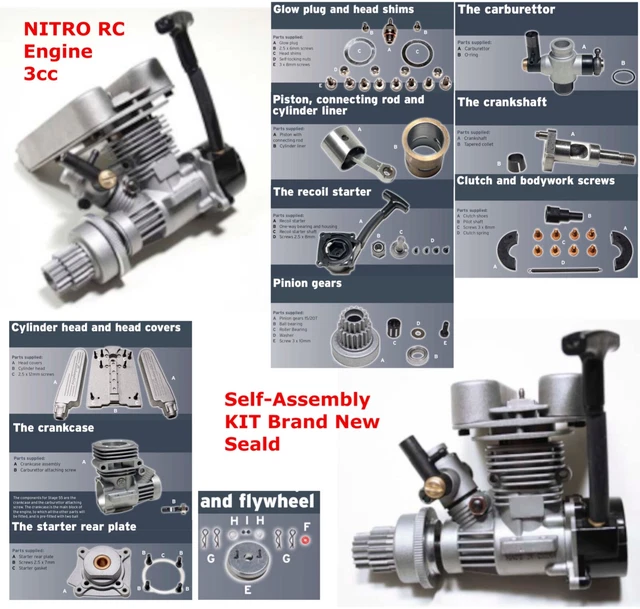3CC NITRO RC Engine 1/10 Car Brand New Sealed, Self-Assembly KIT with ...
