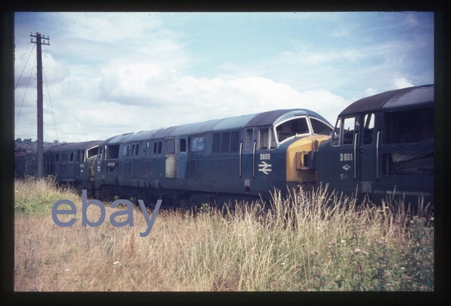 ORIG SLIDE-CLASS 41 'Warship' D600 w/D601 & D6122 at Woodhams, Barry ...