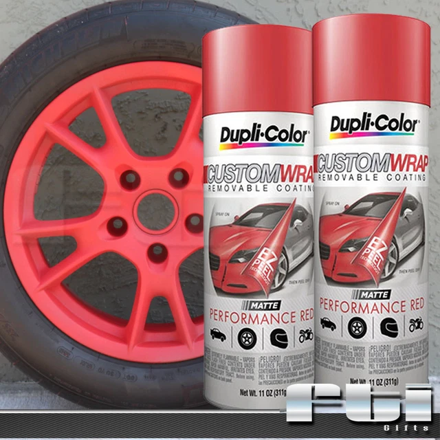 2 DUPLI-COLOR MATTE Performance Red Custom Wrap Removable Paint 11oz ...