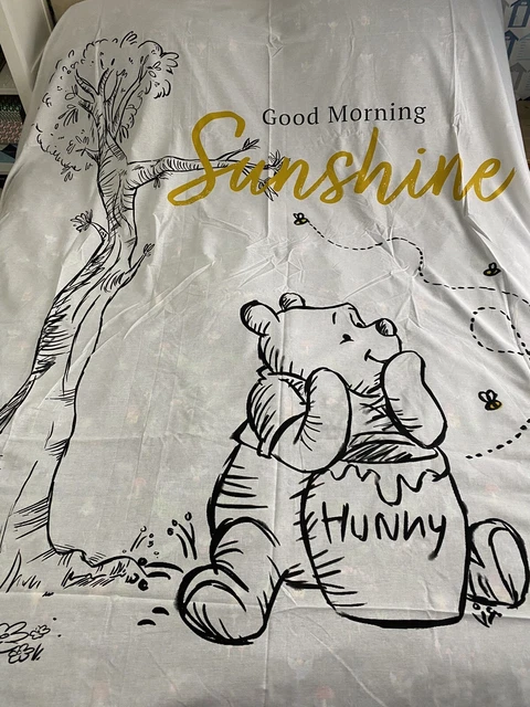 DISNEY WINNIE THE Pooh Fabric Panel Good Morning Sunshine Huge 88” X 86 ...