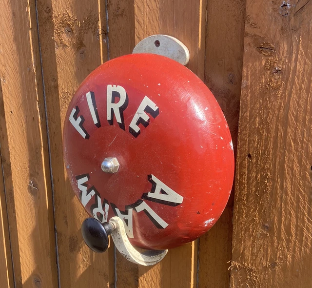 VINTAGE RETRO 1940’S - 50’s Traditional Wall Fire Alarm Bell Hand Crank ...