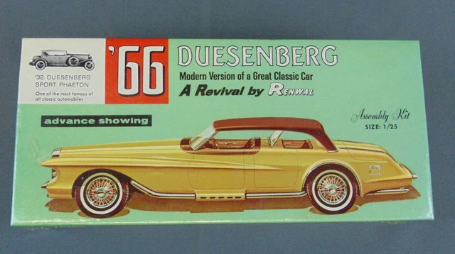 REVIVAL BY RENWAL '66 DUESENBERG EXNER Modern Version 1:25 SEALED Model ...