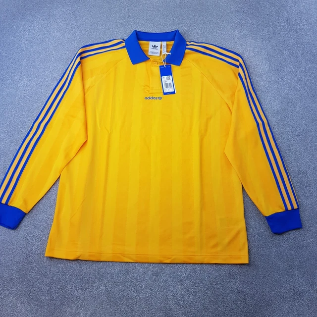 ADIDAS FOOTBALL SHIRT Medium Yellow Blue Template Retro Originals ...