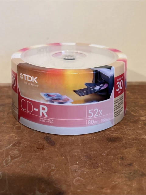 TDK 30 PACK CD-R Discs (CDR80 52X ) - White Printable Discs $15.00 ...