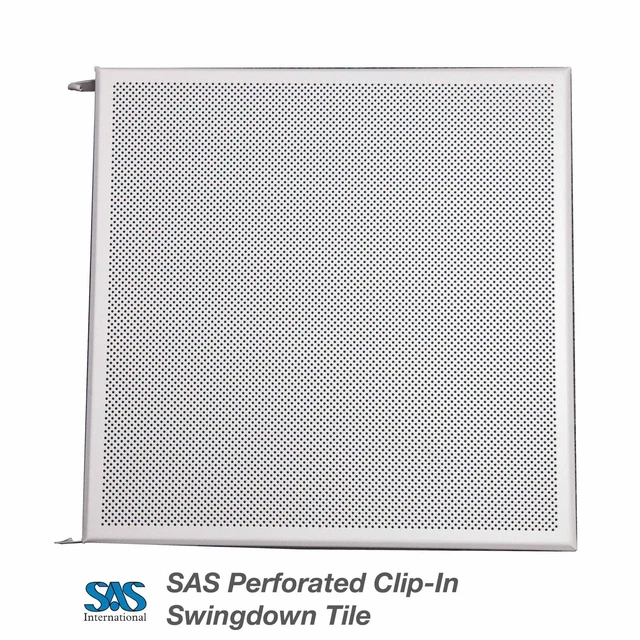 SAS SYSTEM 150 Suspended Metal Ceiling Tiles - Perf 1522, RAL 9010 ...