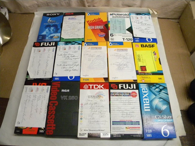 LOTTO DI 30 nastri VHS pre-registrati venduti come usati film vuoti ...