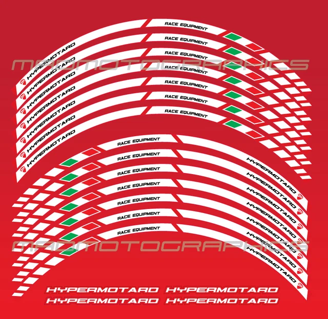 HYPERMOTARD SUPERMOTO WHEEL decals rim stickers stripes Ducati 796 821 ...