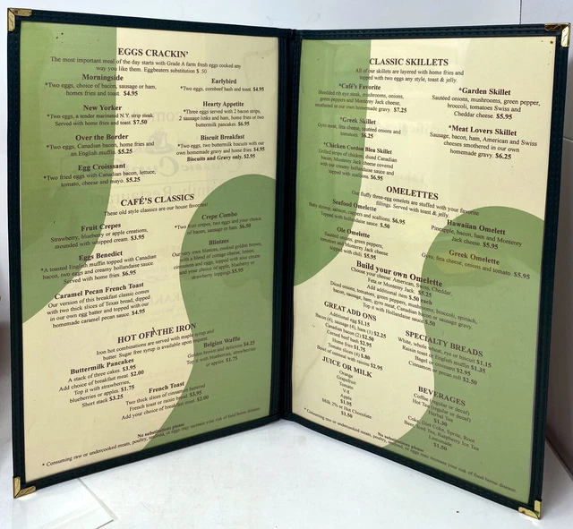 1980S CLASSIC CUP Café Family Restaurant Menu Parkland Center Ann Arbor ...