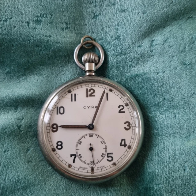 WW2 CYMA BRITISH Military Issue Pocket Watch - GSTP £104.72 - PicClick UK