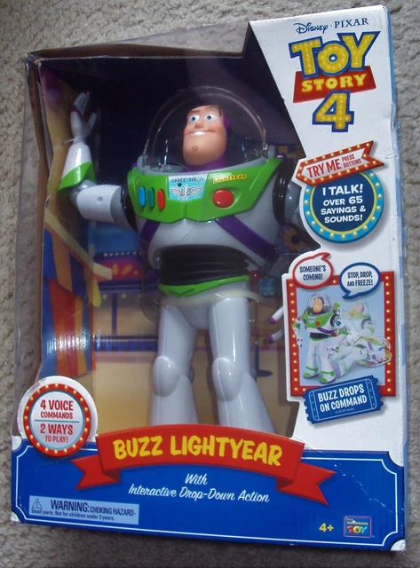 TOY STORY THINKWAY BUZZ LIGHTYEAR Interactive DROP-DOWN Talking Figure ...