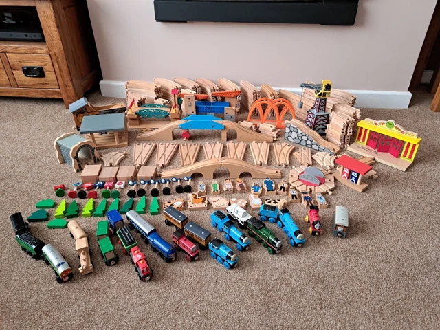 THOMAS THE TANK Engine Wooden Train Set Bundle. Brio ELC Big Jigs £110. ...