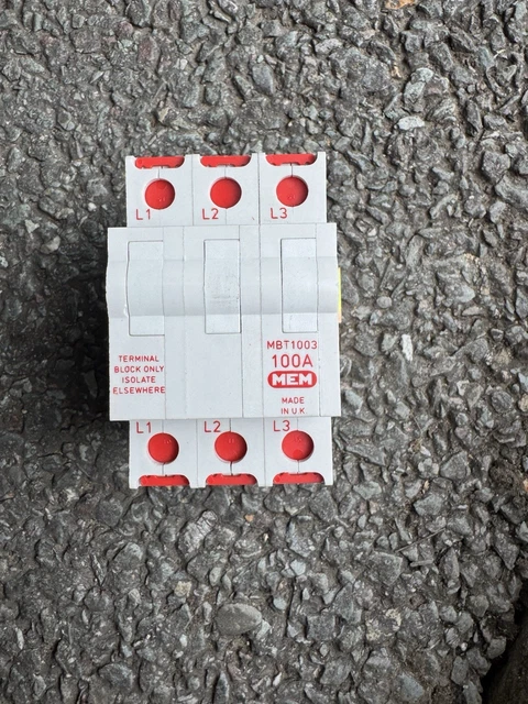 MEM MBT1003 100A 4 Pole 3 Phase Terminal Block £12.92 - PicClick UK