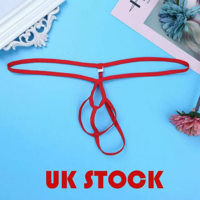 Uk Sexy Men Lingerie Penis Hole T Back G String Thong Underwear Bikini
