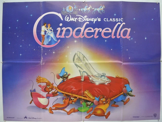 CINDERELLA (1991 RE-RELEASE) Original Cinema Quad Film Poster - Walt ...