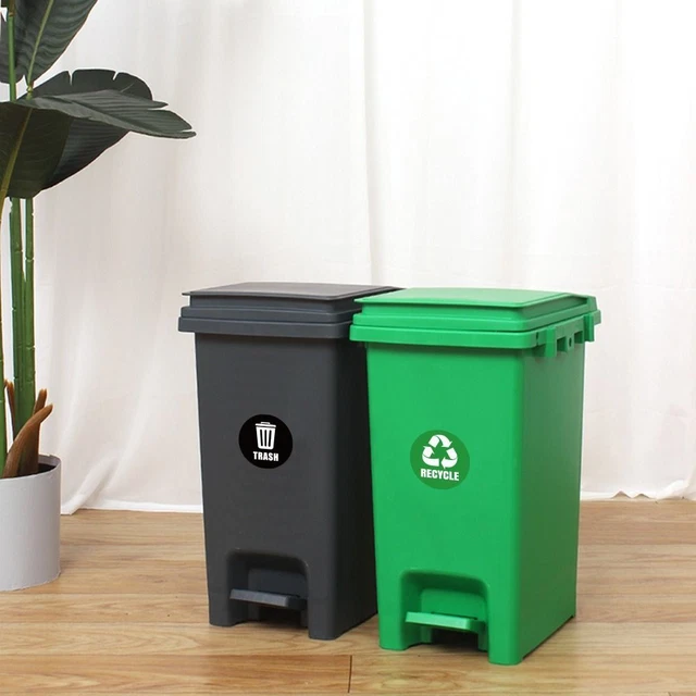 RECYCLABLE CLASSIFICATION SIGN Recycle Sticker Trash Bin Classification ...