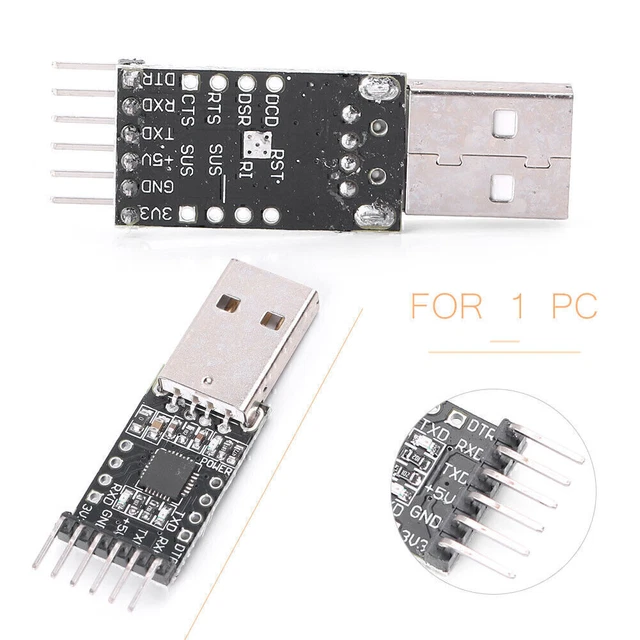 CONVERTITORE SERIALE 6 pin da USB 2.0 a TTL UART CP2102 STC sostituzione modulo Ft232 EUR 5,14 ...