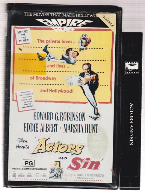 RARE VHS VIDEO Tape ACTORS AND SIN Ex-Rental Big Box Clamshell Empire Films $85.00 - PicClick AU