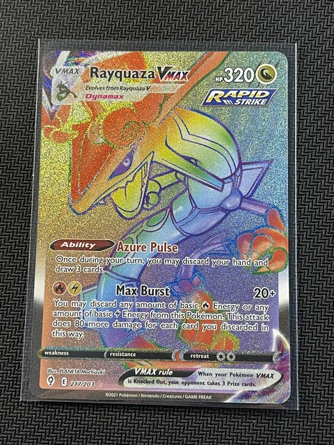 POKEMON CARD RAYQUAZA Vmax Evolving Skies SWSH Full Art Rainbow Rare 217/203 EUR 8,85 - PicClick FR