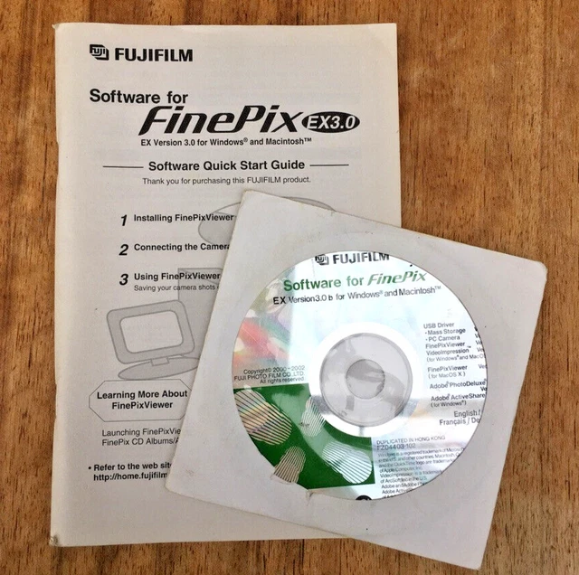 FUJIFILM SOFTWARE FINEPIX EX 3.0 Windows/Macintosh Quick Start Guide ...