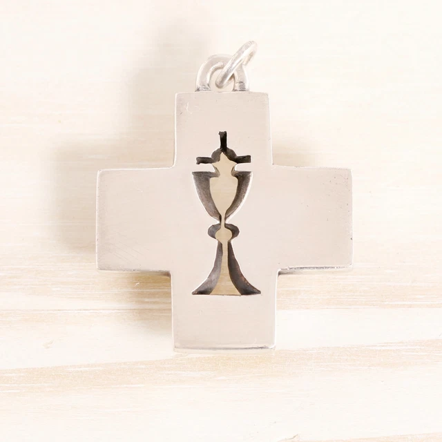 RARE RETIRED JAMES Avery Sterling Silver Chalice Communion Cross ...
