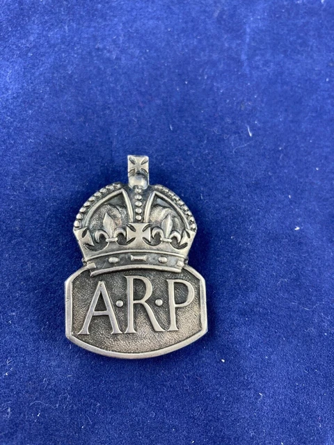 RARE WW2 SILVER ARP badge Sir Robert Arthur Johnson Royal Mint 1936 ...