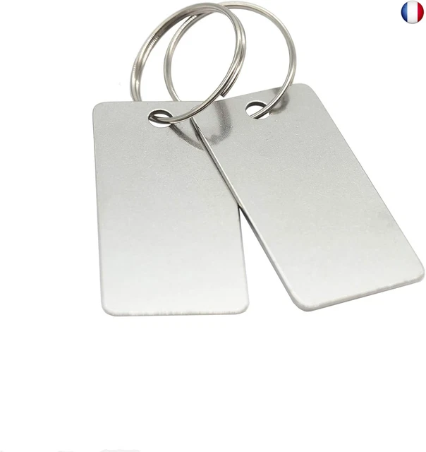 LOT DE 25 plaques vierges rectangulaires en acier inoxydable avec un ...