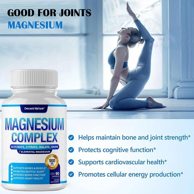 MAGNESIUM GLYCINATE 4-IN-1 Complex 1000mg - High Strength Magnesium ...