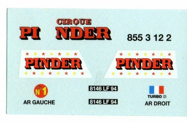 LOT N°3M ORIGINE Solido Verem 1 Décalcomanie Cirque Pinder 1/43 EUR 4 ...