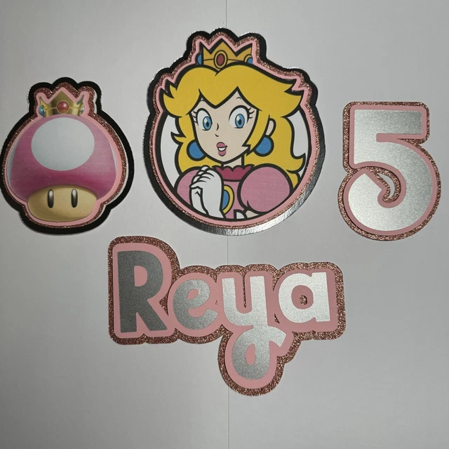 PRINCESS PEACH SUPER mario cake topper decoration set £8.99 - PicClick UK