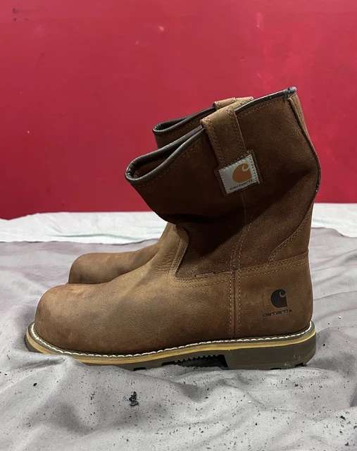 CARHARTT MEN'S 11W Brown Leather Composite Toe Waterproof Wellingtons ...